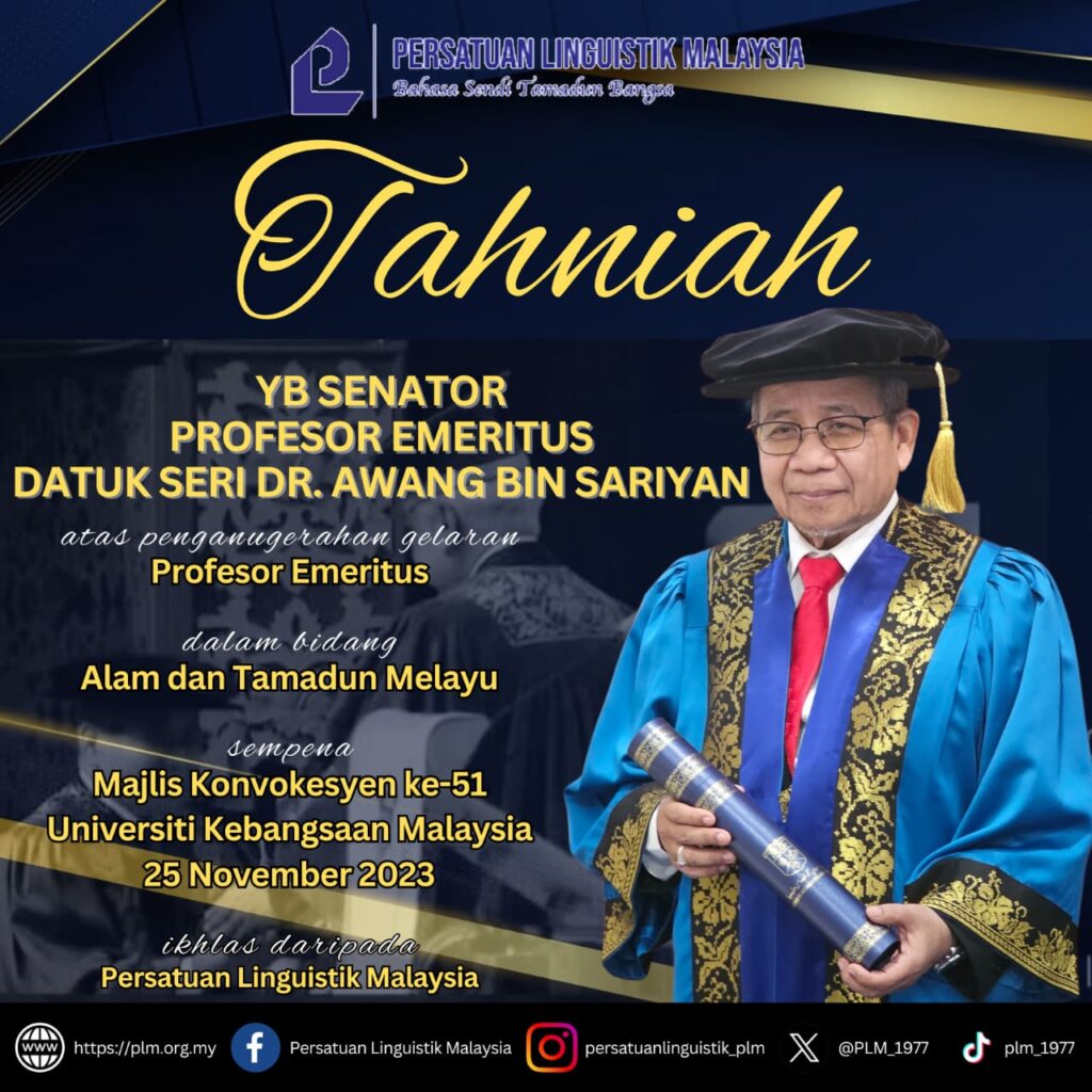 YB Senator Datuk Seri Dr. Awang Sariyan Terima Anugerah Profesor ...